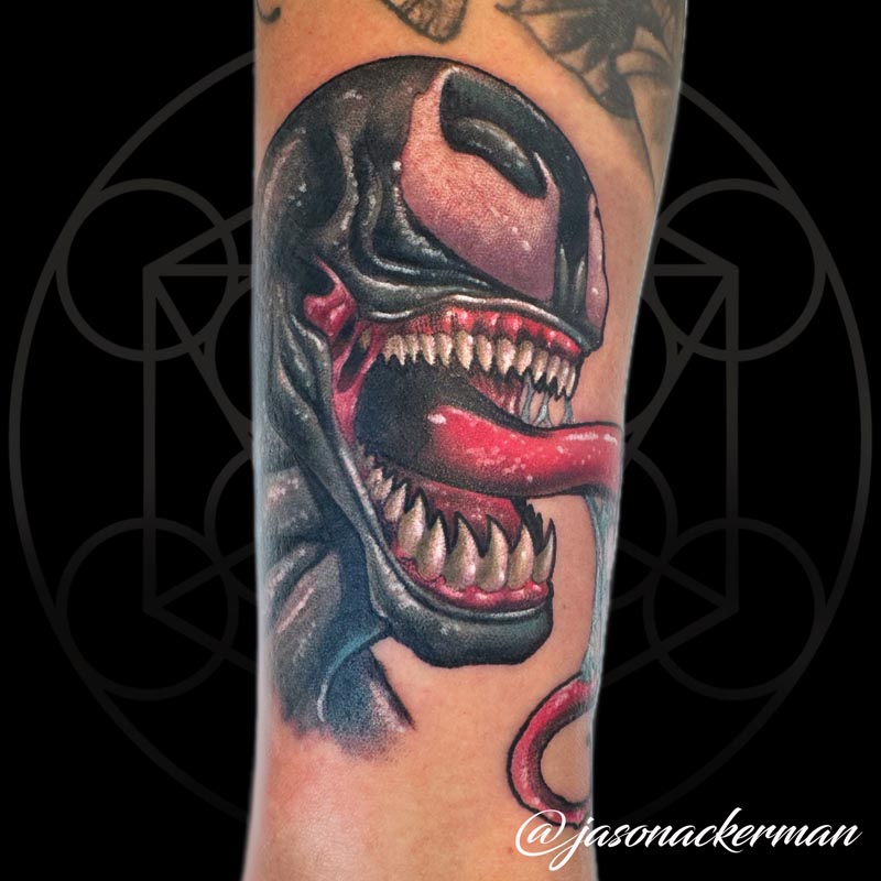 Color, Realism, Portrait, Superheroes and Villains tattoo by Jason Ackerman